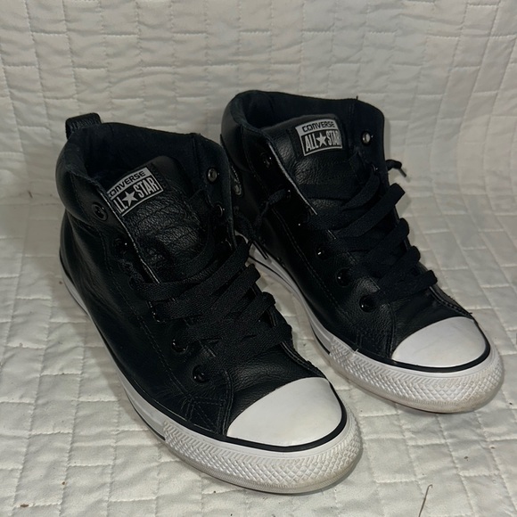 Converse | Shoes | Converse Black And White Mid Rise Leather Classic ...